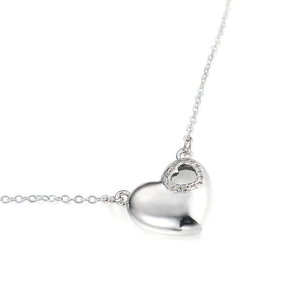 Solid Heart Pendant - Silver – Yokos Fashion