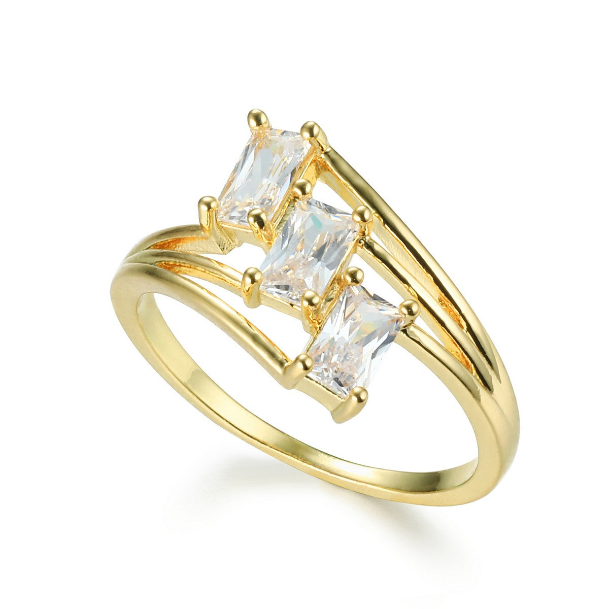 Gold Layered Gem Branch Ring YV21005YGD – Yokos Fashion